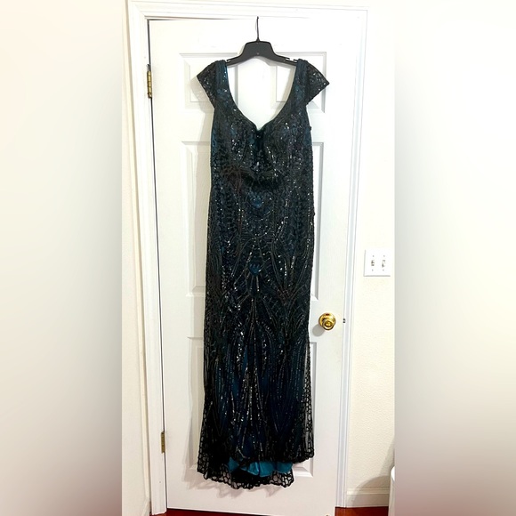 Mon Cheri | Dresses | Sparkle Formal Full Length Dress Base Colorteal ...
